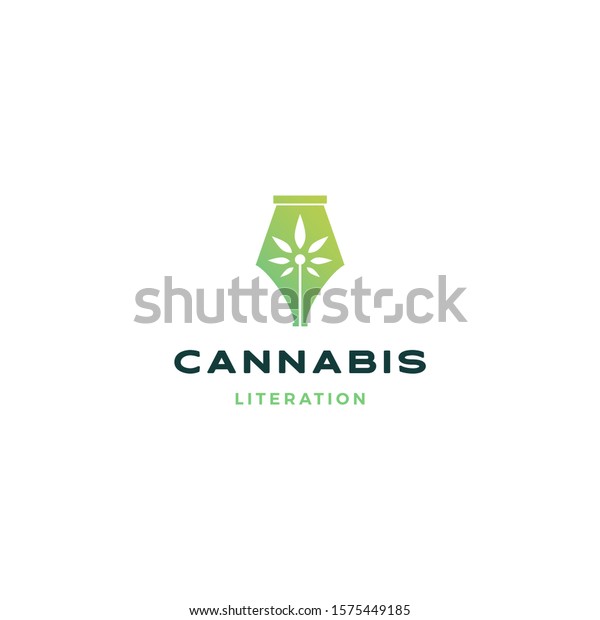 Cannabis Pen Logo Vector Icon Illustration Stock Vector (Royalty Free ...