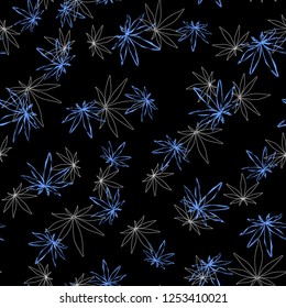 Cannabis Seamless Pattern On Black Background Stock Vector (Royalty ...