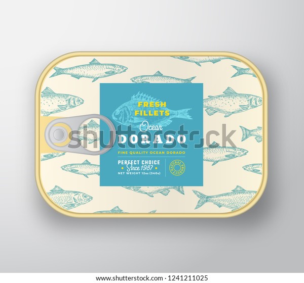 Canned Fish Label Template Abstract Vector Stock Vector (Royalty Free ...