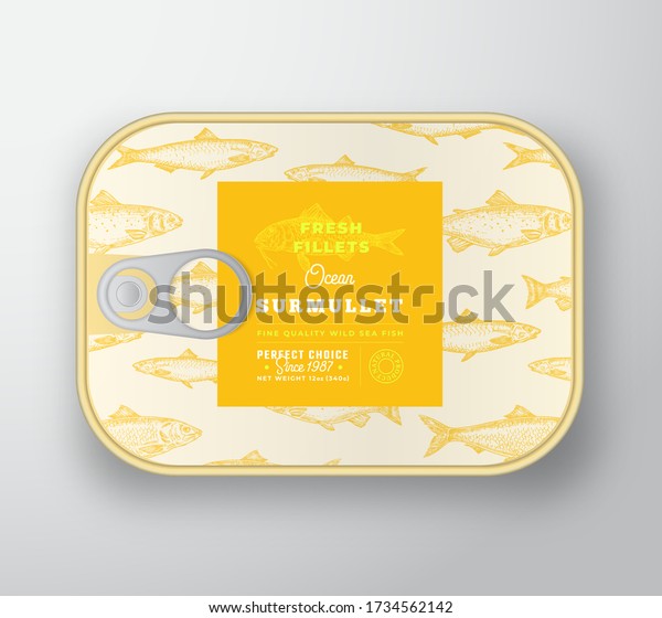 Canned Fish Label Template Abstract Vector Stock Vector (Royalty Free ...