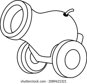 Cannon Coloring Page Vector Art Illustration Stock Vector (Royalty Free ...
