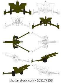 Cannon Field Artillery Vector 02: vector de stock (libre de regalías ...