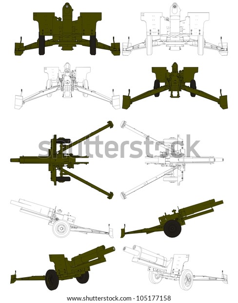 Cannon Field Artillery Vector 02: vector de stock (libre de regalías ...