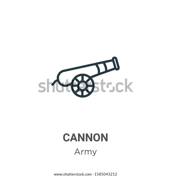 Cannon Outline Vector Icon Thin Line Stock Vector (Royalty Free ...