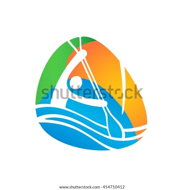 Canoe Slalom Web Button Isolated On Stock Vector (Royalty Free ...