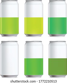 Cans Different Colors Isolated On White Stock Vector (Royalty Free ...