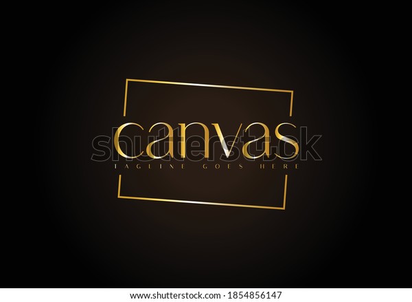 Canvas Logo Premium Elegant Golden Color Stock Vector (Royalty Free ...