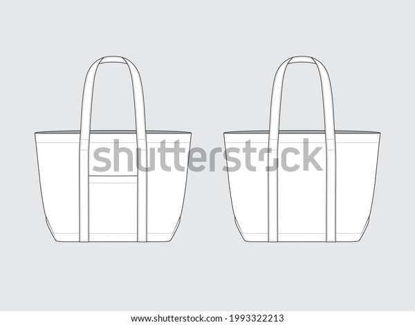 Canvas Tote Bag Front Back Drawing Stock Vector (Royalty Free ...