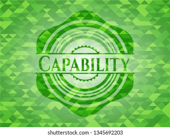 Capability Green Emblem Mosaic Background Stock Vector (Royalty Free ...