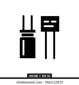 Capacitor Silhouette Icon Vector Illustration Logo Stock Vector ...