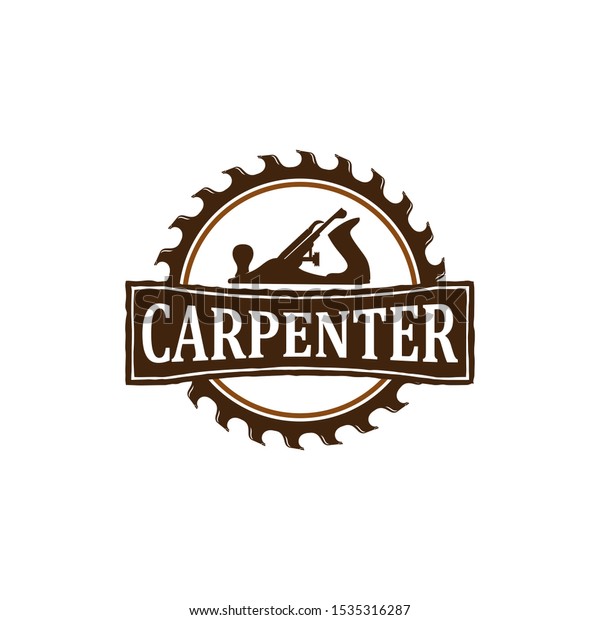 Capenter Industry Logo Design Carpentry Plane Stock Vector (Royalty ...