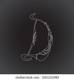 Capital Hand Drawn Letter D On Stock Vector (Royalty Free) 1051521983 ...