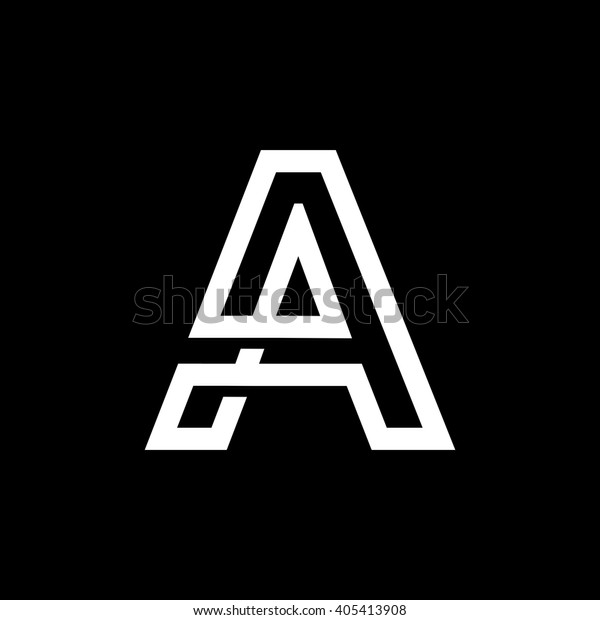 Capital Letter White Interwoven Strips On: vetor stock (livre de ...