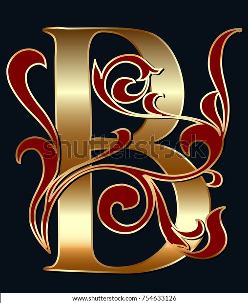 Capital letter B. Large letter. illuminated letter. Easy to use to ...