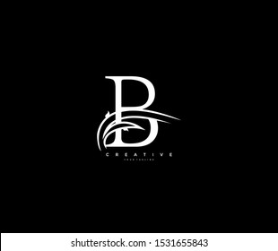 Capital Letter B Monogram Minimal Beauty Stock Vector (Royalty Free ...