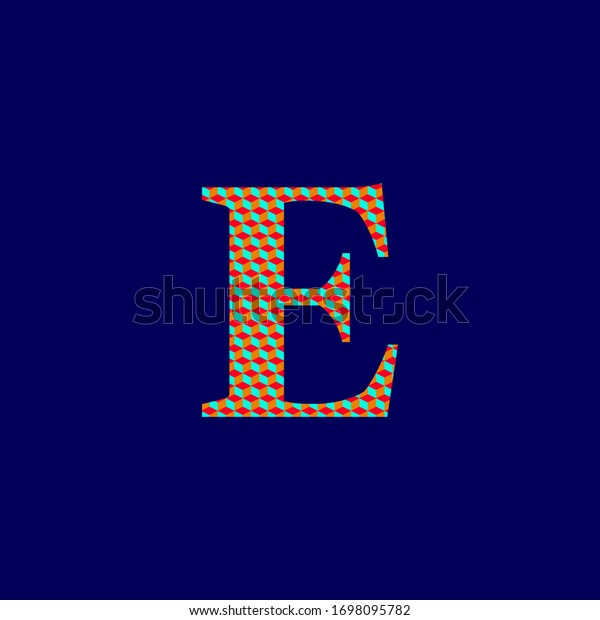 Capital Letter E Texture Form Cubes Stock Vector (Royalty Free ...
