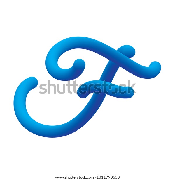 Capital Letter F Cursive Font Tube Stock Vector (Royalty Free ...