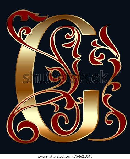 Capital Letter G Large Letter Illuminated Stock Vector (Royalty Free ...