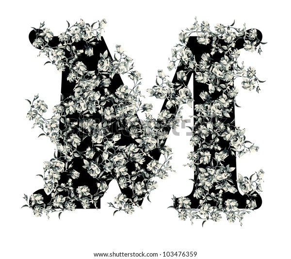 Capital Letter M Flowers Vector Stock Vector (Royalty Free) 103476359