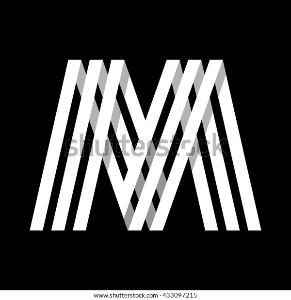 Capital Letter M Made Three White Stock Vector (Royalty Free) 433097215 ...