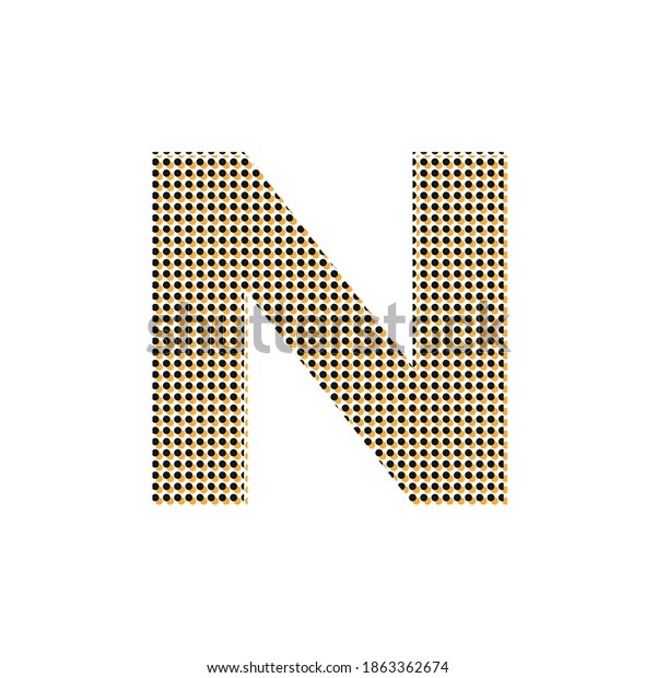 Capital Letter N Bold Dotted Texture Stock Vector (Royalty Free ...
