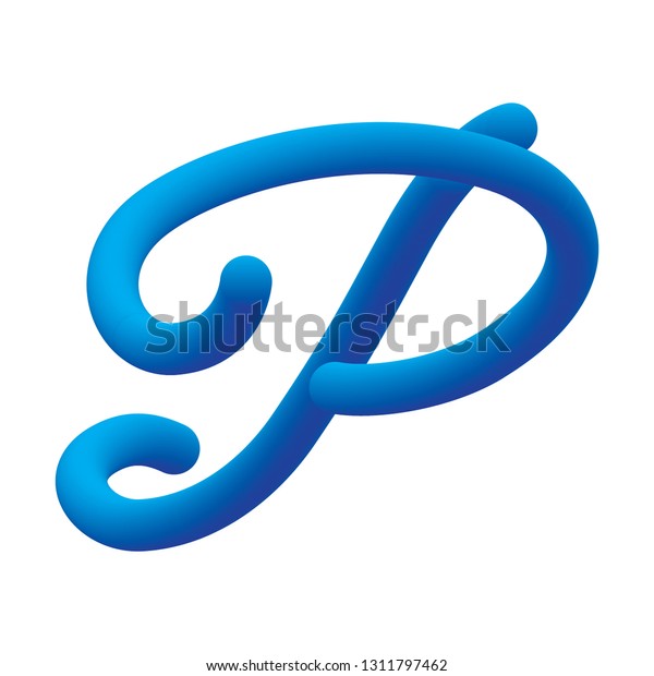 Capital Letter P Cursive Font Tube Stock Vector (Royalty Free) 1311797462