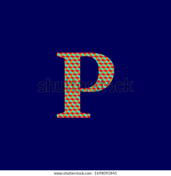 Capital Letter P Texture Form Cubes Stock Vector (Royalty Free ...