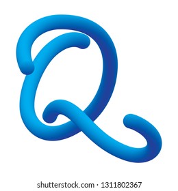 Capital Letter Q Cursive Font Tube Stock Vector (Royalty Free ...