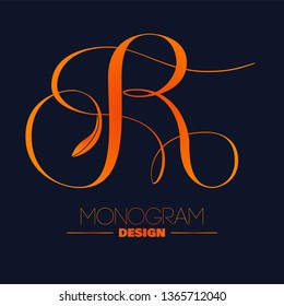 Capital Letter R Monogram Design Stock Vector (Royalty Free) 1365712040 ...