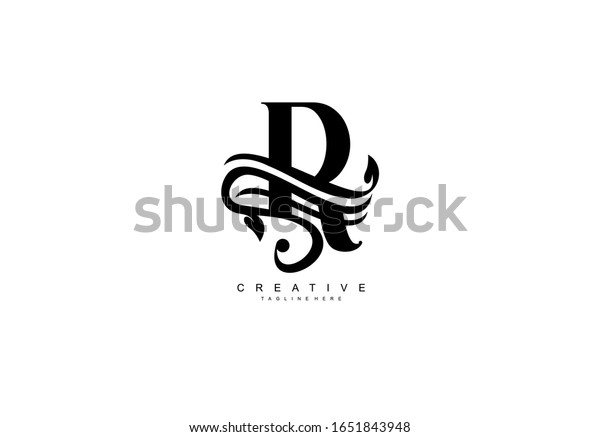 Capital Letter R Monogram Logo Flourishes Stock Vector (Royalty Free ...