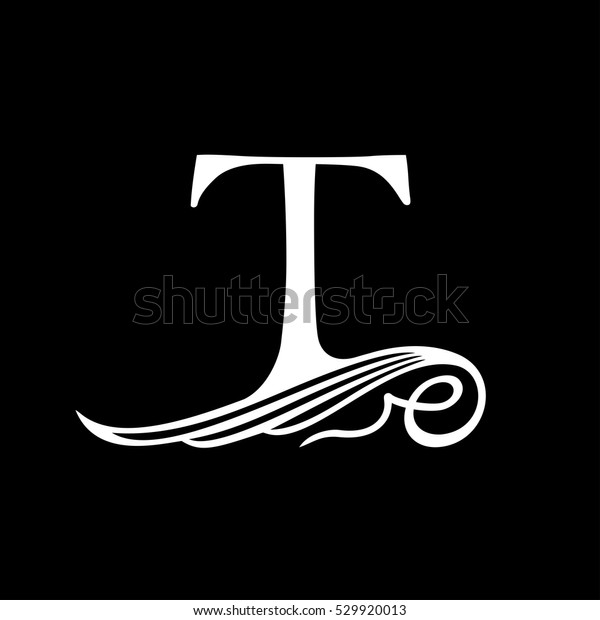 Capital Letter T for Monograms, Emblems and Logos. Beautiful Filigree ...