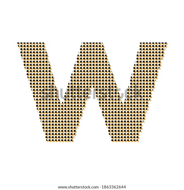 Capital Letter W Bold Dotted Texture Stock Vector (Royalty Free ...