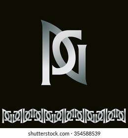 Capital Letters P G Vector Monogram Stock Vector (Royalty Free ...
