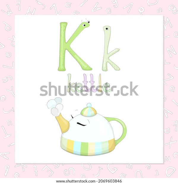 Capital Lowercase Letters Kk Form Cute Stock Vector (Royalty Free ...