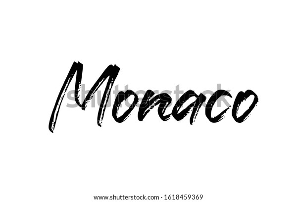 Capital Monaco Typography Word Hand Written Stock Vector (Royalty Free ...