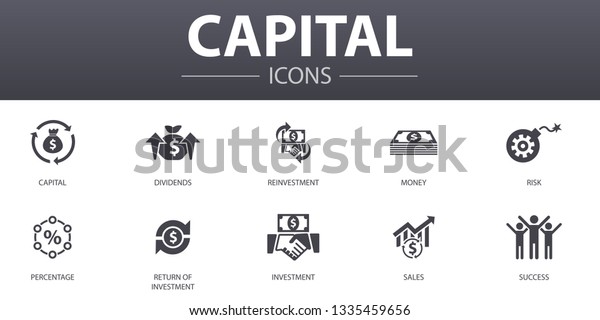 Capital Simple Concept Icons Set Contains Stock Vector (Royalty Free ...