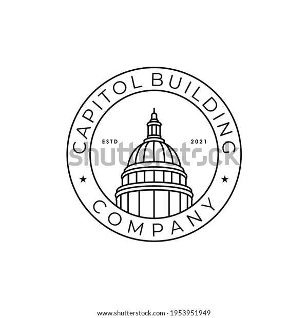 Capitol Building Stamp Sticker Logo Design Stock Vector (Royalty Free ...