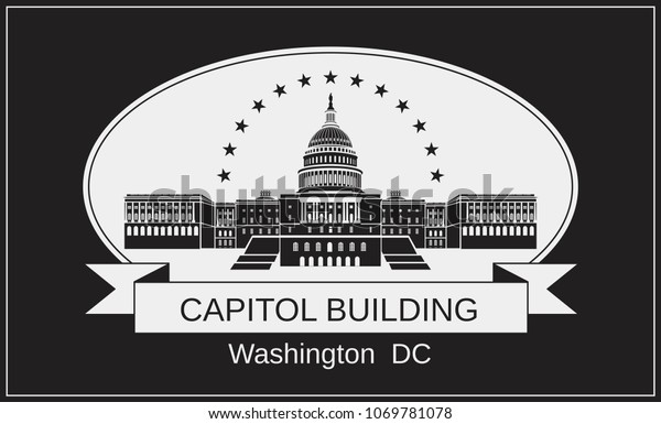Capitol Building Symbol American Architecture Stock Vector (Royalty ...