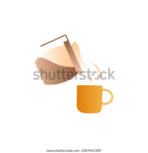 Cappuccino Coffee Latte Icon Gradient Color Stock Vector (Royalty Free) 2069463389 | Shutterstock