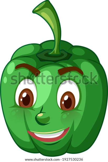 Capsicum Cartoon Character Facial Expression Illustration Stock Vector ...