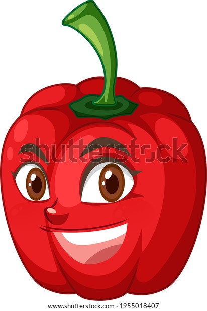 Capsicum Cartoon Character Facial Expression Illustration Stock Vector ...