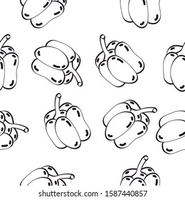 Capsicum Pattern Drawing Healthy Food Stroke Stock Vector (Royalty Free ...