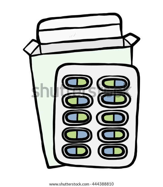 Capsule Blister Package Cartoon Vector Illustration Stock Vector ...