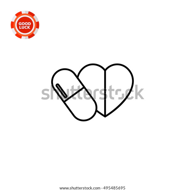 Capsule Heart Icon Stock Vector (Royalty Free) 495485695 | Shutterstock