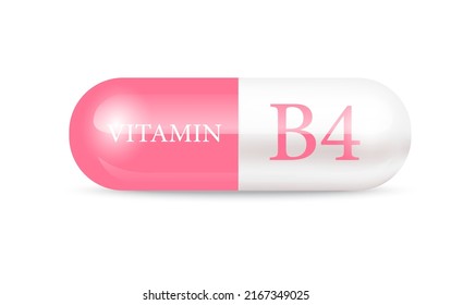 Capsule Vitamin B4 Structure Pink White Stock Vector (Royalty Free ...