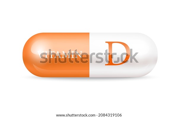 Capsule Vitamin D Structure Orange White Stock Vector (Royalty Free ...