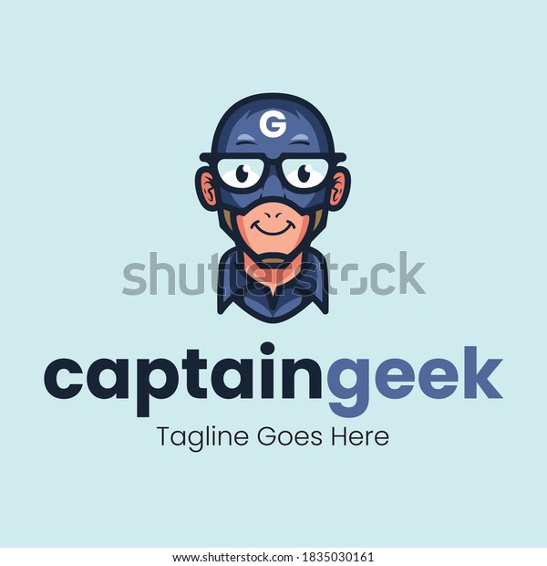 Captain Geek Super Hero Logo Stock Vector (Royalty Free) 1835030161 ...