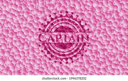 Captain Pink Emblem Bubbles Background Vintage Stock Vector (Royalty ...