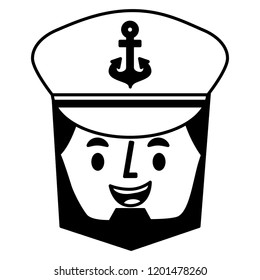 Captain Sailor Face Cartoon Portrait Stock Vector (Royalty Free ...