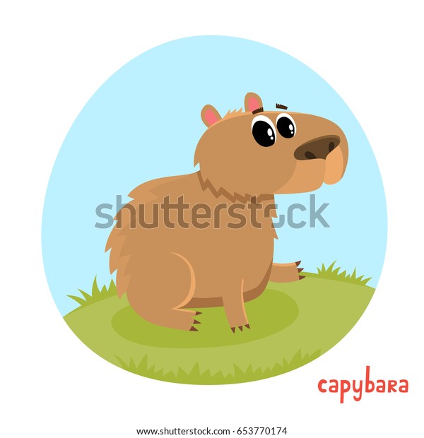 Capybara Cartoon Style Vector Illustration Wild Stock Vector (Royalty ...